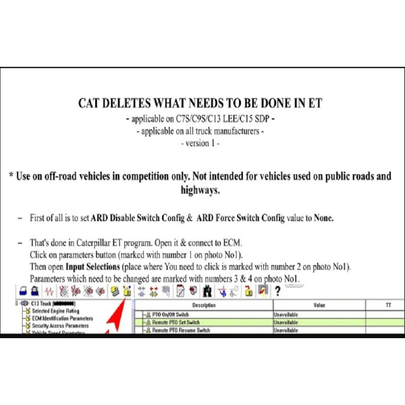 CAT DPF DELETES User's Guide 7 pdf & video